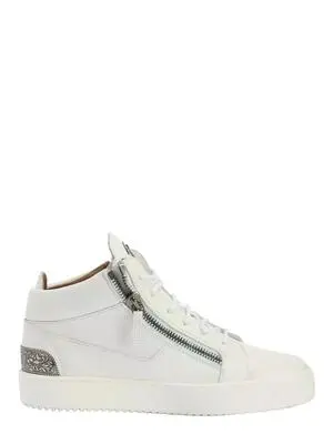 GIUSEPPE ZANOTTI Kriss Leather Mid-top Sneakers - White