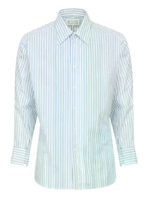 MAISON MARGIELA Striped Cotton Poplin Shirt - White