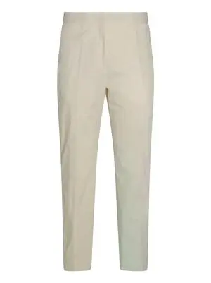 JIL SANDER Tapered Cotton Trousers - Neutrals