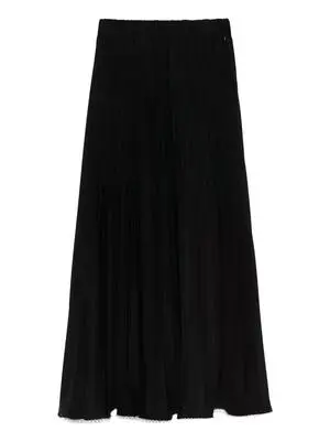 NISSA Pleated Midi Skirt - Black