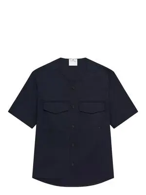 COURREGES Collarless Shirt - Blue