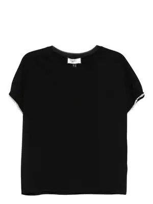 NISSA Faux-pearl T-shirt - Black