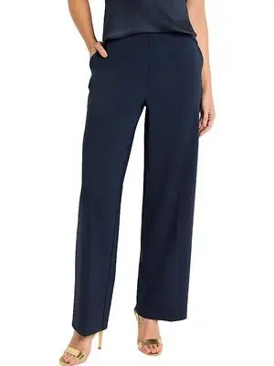 NIC+ZOE Stretch Suiting Lenox Wide Leg Pants - Dark Indigo