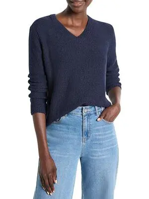 NIC+ZOE Crimpy Cord Sweater Dark Indigo