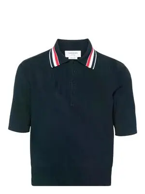 Thom Browne Rwb-stripe Polo Shirt - Blue