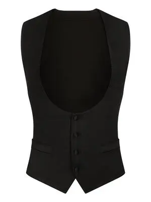 Dolce & Gabbana Single-breasted Silk Vest - Black