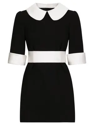 Dolce & Gabbana Short Wool Crepe Dress - Black
