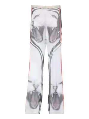 Ottolinger Cat-print Mesh Trousers - Grey