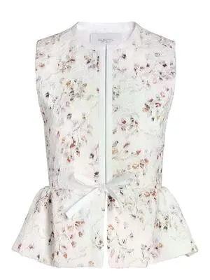 Giambattista Valli Flared Jacquard Waistcoat - White