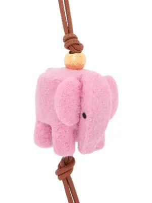 Loewe Elephant Charm In Felt And Leather Skin - Candy