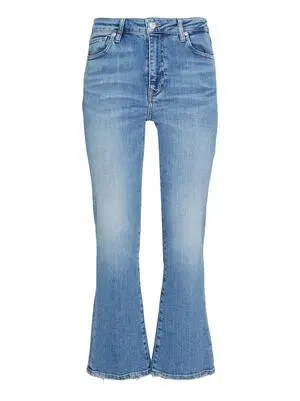 FRAME Le Crop Mini Boot Faded High-rise Jeans - Light Denim