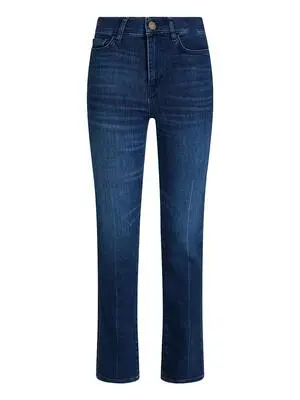 FRAME Le High Straight Jeans - Dark Denim
