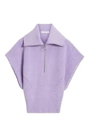 IRO PARIS Avona Ribbed Wool Half-zip Sweater - Lavender