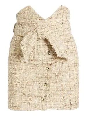 IRO PARIS Tomia Belted Metallic Tweed Mini Skirt - Beige