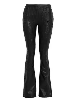 Retrofete Lana Metallic Ribbed-knit Pants - Black