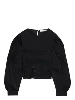 IRO PARIS Mirama Embellished Cropped Top - Black