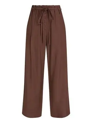 A.emery Macie Belted Wide-leg Pants - Brown