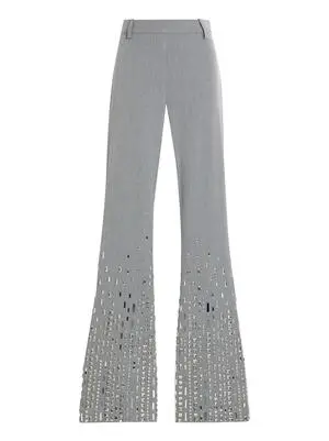 Retrofete Crystal-embellished Flared Pants - Gray