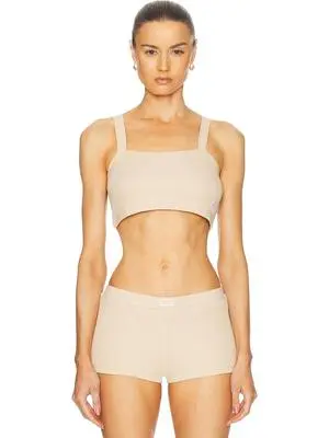 Alexander Wang Cropped Waffle Cami Top - Doeskin