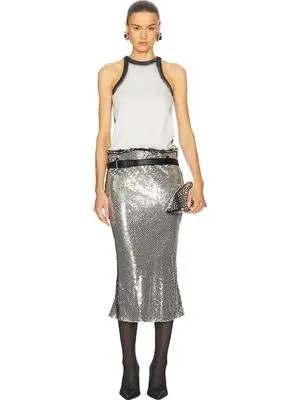 Attico Midi Dress - White & Silver