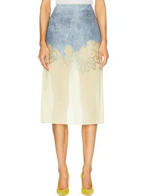 Brandon Maxwell The Jolie Skirt - Denim & Yellow