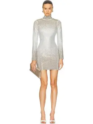 Retrofete Anica Embellished Dress - Winter White & Silver
