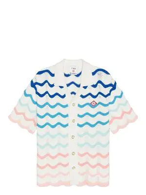 Casablanca Wave Shirt In White - Multi