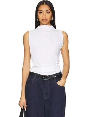 Goldie Sleeveless Draped Top - White