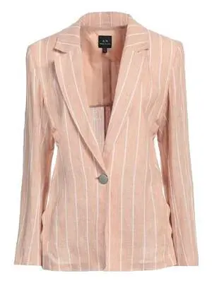 Armani Exchange Striped Linen Blazer - Beige