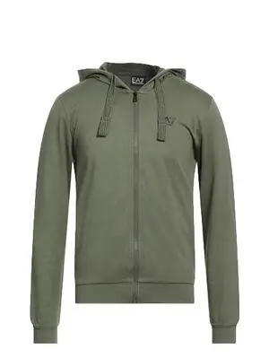EA7 Cotton French Terry Zip-up Sweatshirt - Green