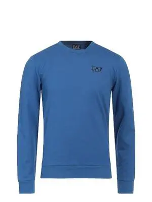 EA7 Cotton-Elastane Sweatshirt Blue