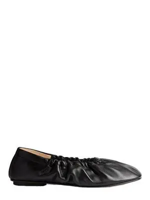 Le Monde Beryl Mica Leather Flat - Black
