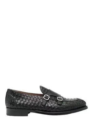 DOUCAL'S Woven Monk Shoes - Black