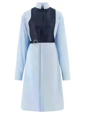 FERRAGAMO Contrasting Panel Shirt Dress - Blue