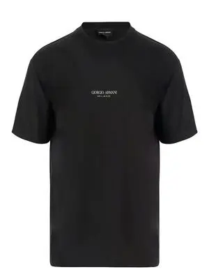 Giorgio Armani Logo-print Cotton T-shirt - Black