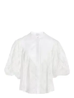 Giambattista Valli Embroidered Lace Blouse - White