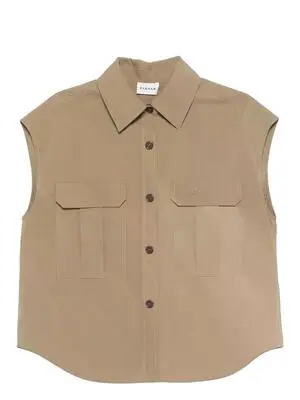P.a.r.o.s.h Button-front Sleeveless Shirt - Brown