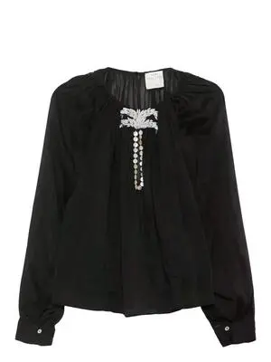FORTE_FORTE Bead-embellished Blouse - Black