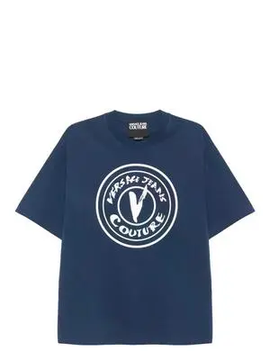 Versace Logo-print T-shirt Blue
