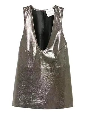 FORTE_FORTE Metallic Sleeveless Top - Grey