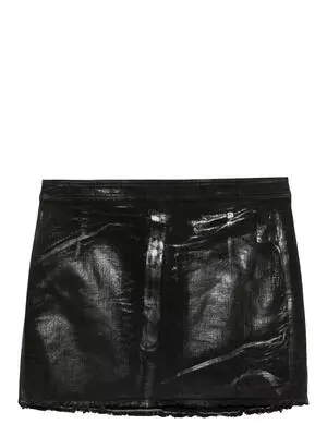 Rick Owens Coated Mini Skirt - Black