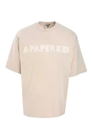 A PAPER KID Logo-print T-shirt - Neutrals