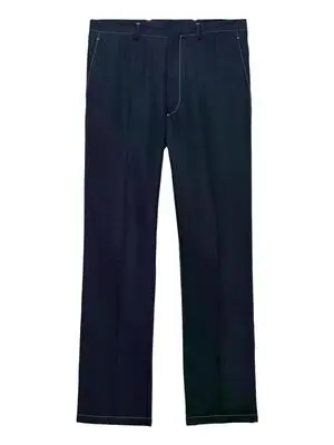 Prada Linen Trousers - Blue