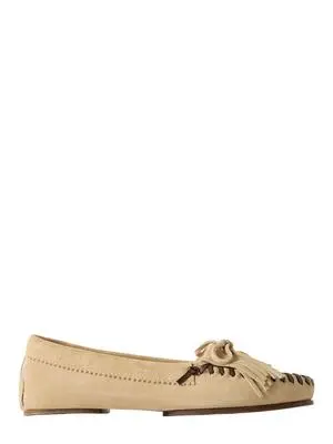 Paris Texas Indiana Suede Loafers - Ecru