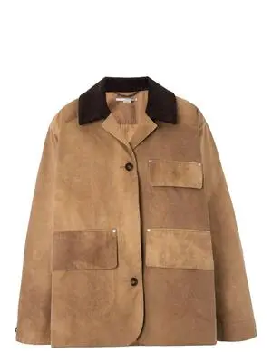 Stella McCartney Corduroy-trimmed Cotton-canvas Jacket - Brown