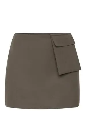 ST. AGNI Utility-Pocket Wool-Blend Mini Skirt