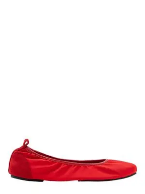 ST. AGNI Satin Ballet Flats - Red