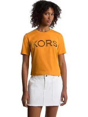 Michael Kors Michael Kors Sequined Logo T-Shirt Orange