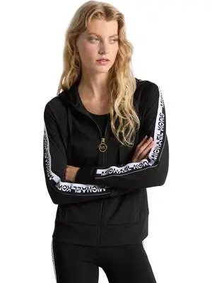 Michael Kors Logo Tape Zip-up Hoodie - Black