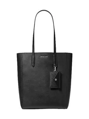 Michael Kors Vincent Large Saffiano Leather Tote Bag With Card Case - Black